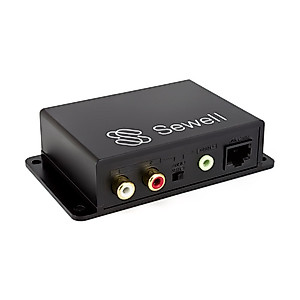 Sewell Sound Link Audio over single cat5e or cat6, 3.5mm or RCA, 600m or 2000 ft, bi-directional, up to two inputs/outputs Black