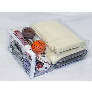 Oreh Homewares Heavy Duty Vinyl Zippered (Clear) Storage Bags (9" x 11" x 4") for Dresses, Shirts, Pants, Fabrics (1.7 Gallon) 5-Pack