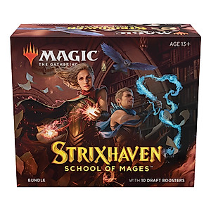 Magic: The Gathering Strixhaven Bundle | 10 Draft Boosters (150 Magic Cards) + Accessories, Brown