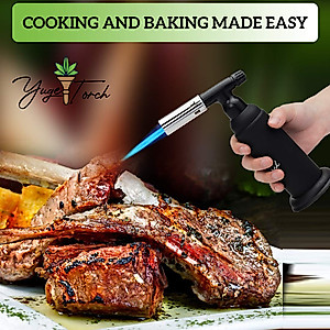 Yuge Torch Premium Butane Torch Cooking, Soldering & DIY Crafts Refillable Kitchen Blow Torch with 25g Gas Capacity Adjustable Mini Culinary Creme Brulee Food Torch Lighter (Butane Gas Not Included)