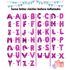 Letter Balloons Foil Mylar Wedding Birthday Bridal Shower Anniversary Celebration Graduation Party Decoration Alphabet (Hot pink)