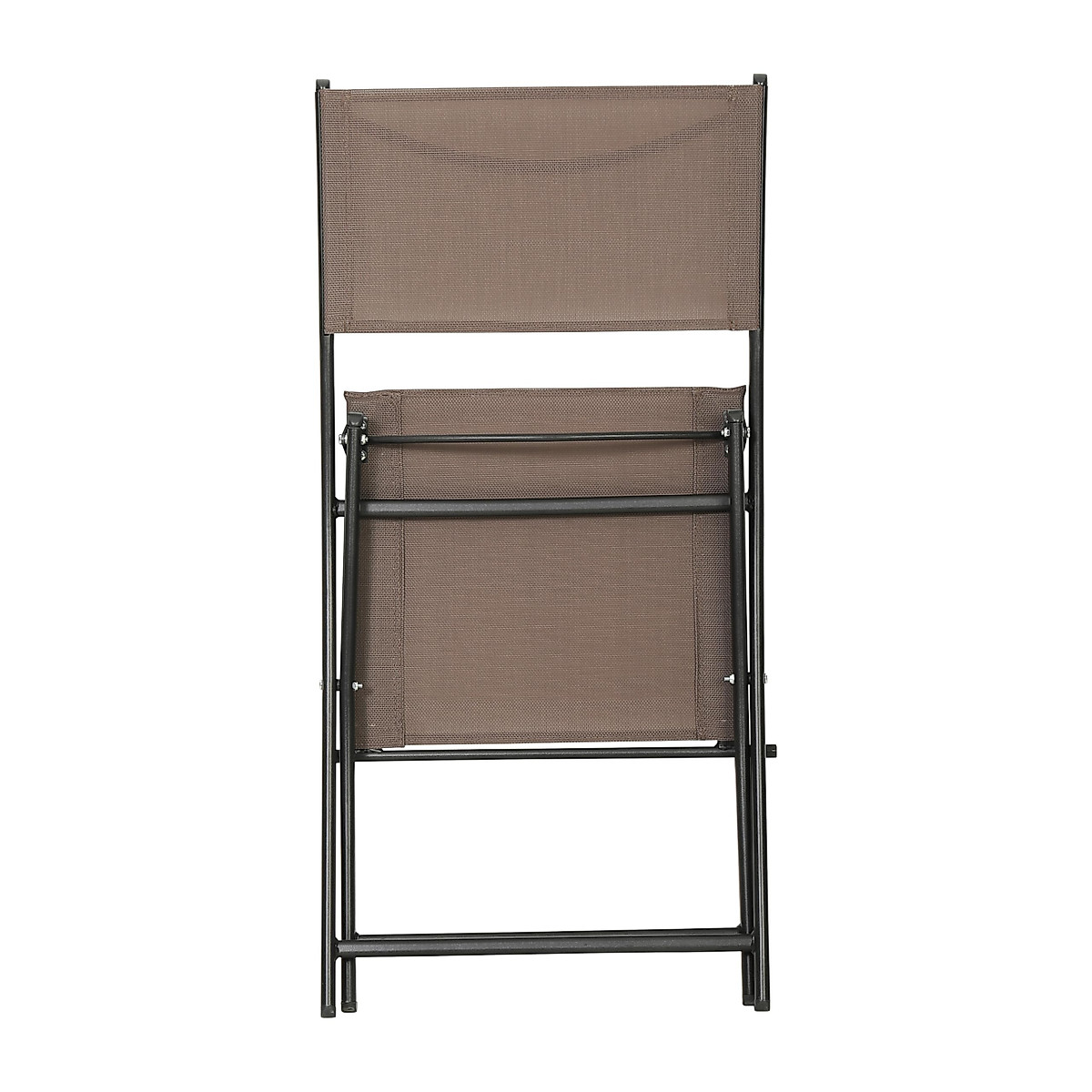 Flash Furniture Brazos Commercial Indoor-Outdoor Folding Chairs, Flex Comfort Backs/Seats, Metal Frames, Portable Lightweight Foldable Design, Set of 2, Brown/Black