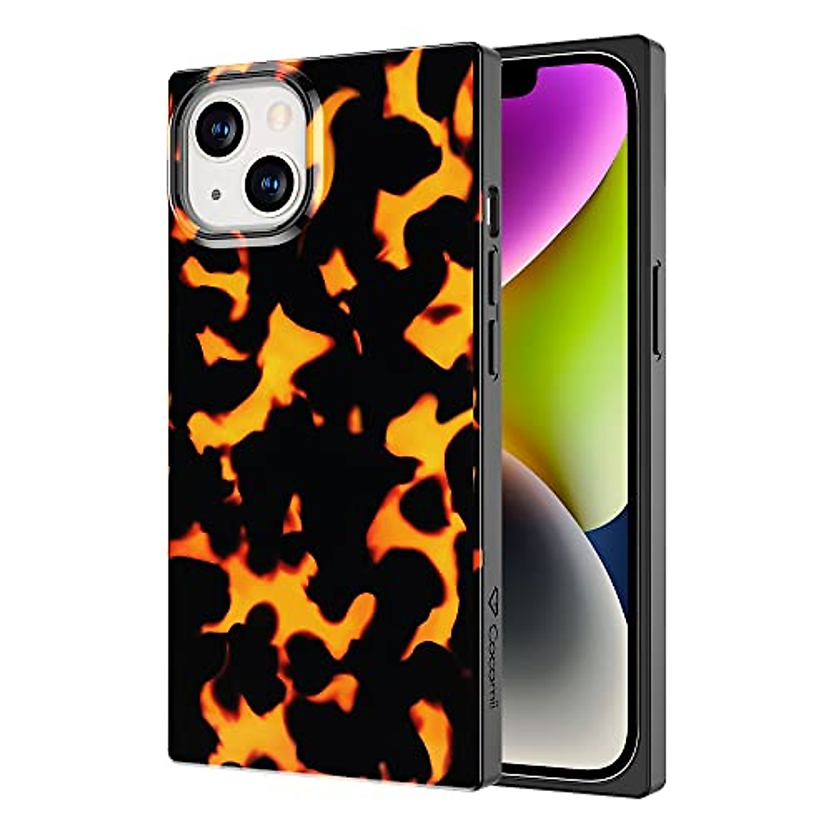 Cocomii Square iPhone 13 Case - Slim, Glossy, Black & Amber, Classic Tortoiseshell, Anti-Scratch, Shockproof - Compatible with iPhone 13 (Tortoise)