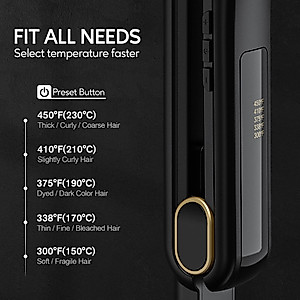 Terviiix Hair Crimper, Crimper Hair Iron for Root, Professional 24K Titanium Crimping Iron for Texture, Volumizing Hair Iron for Thin Fine Hair, Ergonomic Handle Design, Dual Voltage, Auto Off, 1 Inch