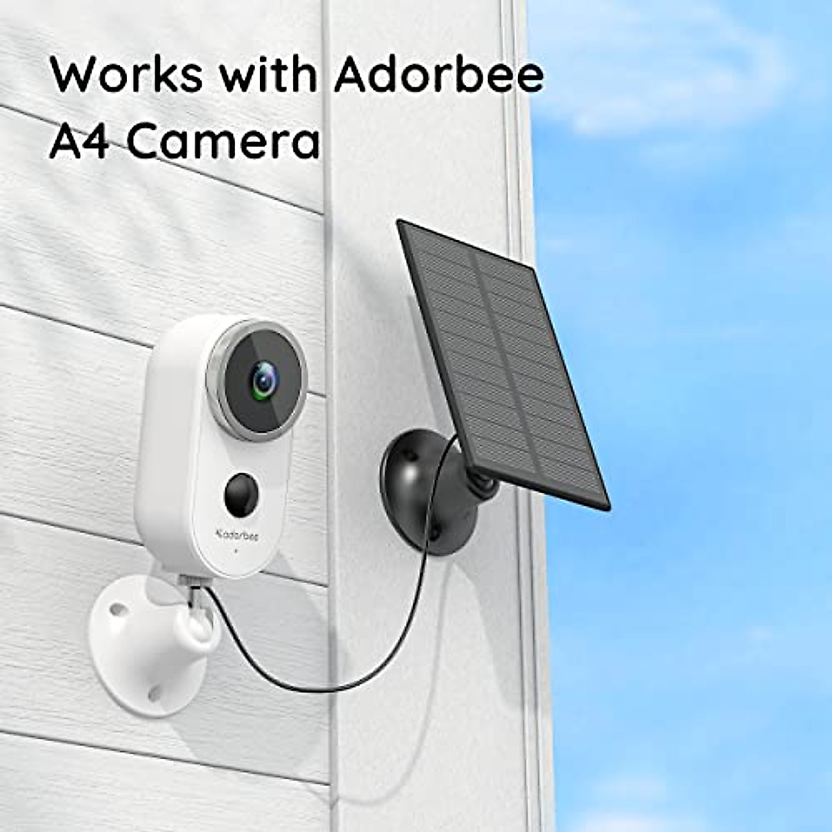 Solar Panel Camera USB Charger: 5v Outdoor Panels Charging Security Wireless Cameras via Micro USB Port - Power Supply for Weatherproof Outside Rechargeable adorcam Surveillance Camera