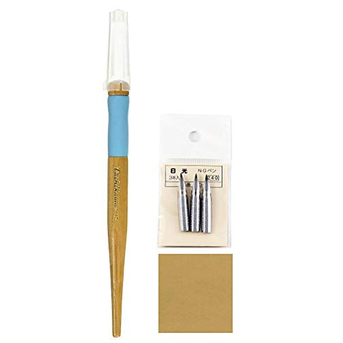 Tachikawa Pen Nib Holder(T-40) + Nikko G Pen Nib, Pack of 3,and Anti Rust Paper included