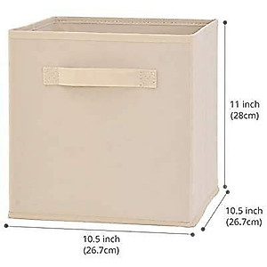 ZyHMW , Foldable Organiser Cube Basket Bin ForLaundry, Toys, Clothes, DVDs, Books, Food, Bedding, Art and Craft - 11 Inches X 10.5 Inches (Color: Khaki) (Color : Beige)