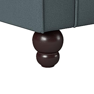 Bush Furniture Hudson U Shaped Sectional Couch, 113W, Turkish Blue Herringbone