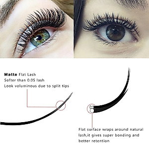 Matte Mink Flat Eyelash Extension 0.25 D Curl 10mm Ellipse Eyelashes False Mink Individual Eyelash Extension Professional Salon Used by Qeelasee