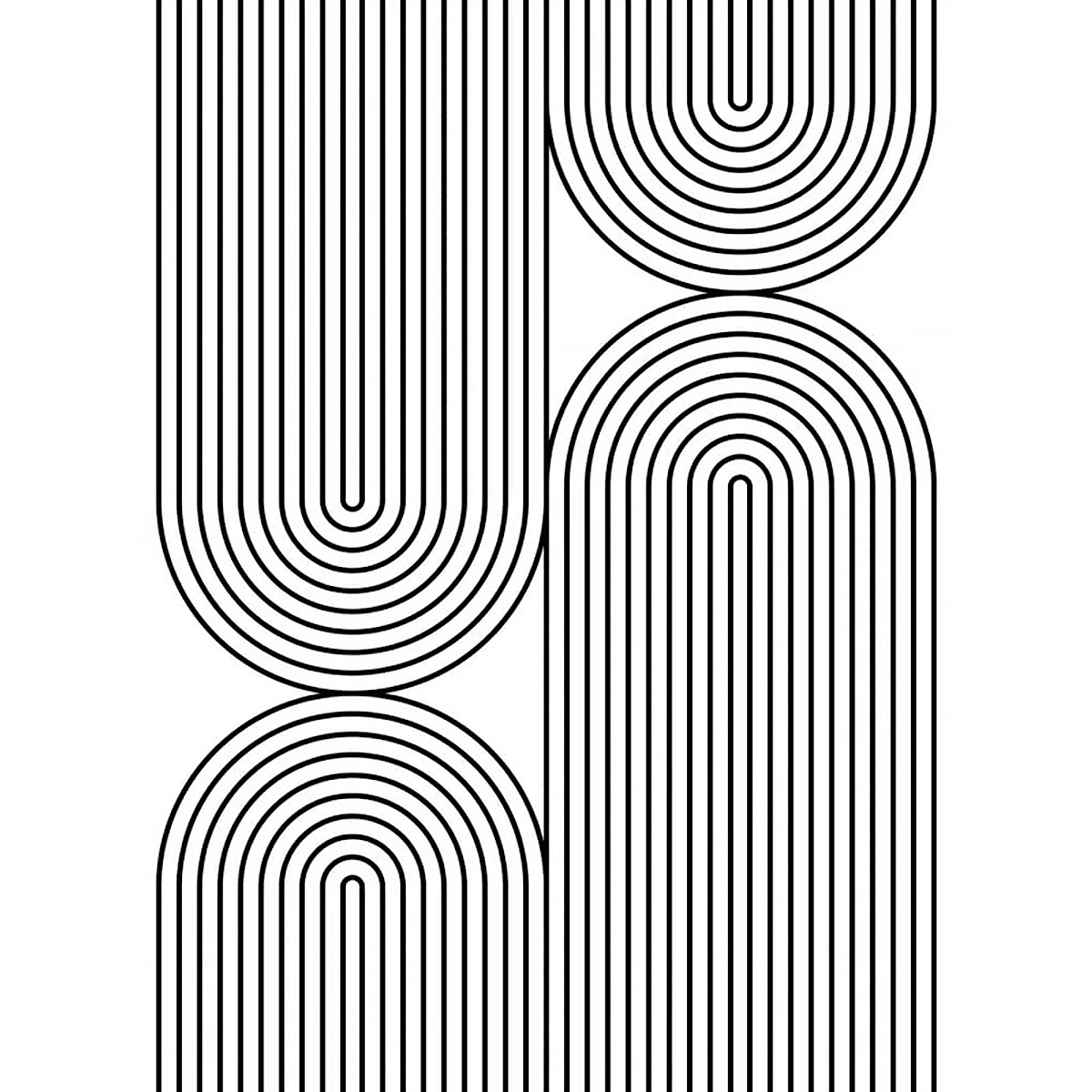 Black and White Lines Pattern Minimalist Wool Soft Area Rug 6x8 Washable No-Slip Mid-Century Rug for Living Room Bedroom Boho Chic Dining Room Carpet Indoor Outdoor Floor Mat