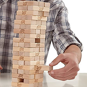 Jenga Classic Game with Genuine Hardwood Blocks, Stacking Tower Game for 1 or More Players, Kids Ages 6 and Up