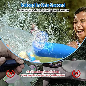 【8-pack】Reusable Water Balloons Fast Refillable for Kids Outdoor Activities, Kids Pool Beach Bath Toys, Magnetic Self-Sealing Water Bomb Quick Fill for Summer Games