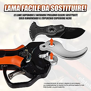 Cordless Electric Pruning Shears 40MM, Kebtek Professional Pruning Shears Battery Powered 18V Brushless Motor 2Pack 2AH Rechargeable Lithium Battery-LCD Display Screen (KT940)