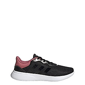 adidas Women's QT Racer 3.0 Sneaker, Black/Black/Pink Strata, 9