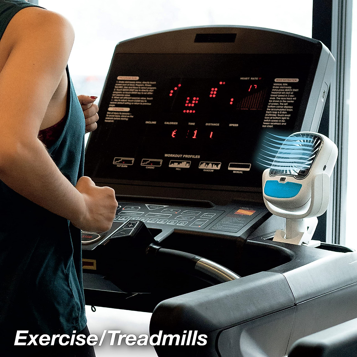 Arctic Air Portable Fan, Grip Go 3 Speed Small Fan, Great Stroller Fan, Travel or Desk Fan, Cordless Personal Evaporative Air Cooler, Universal Clamp for Indoor & Outdoor Use, 360 Degree Head Swivel