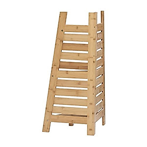 Linon Amzn0326 Finn Bamboo Bathroom Corner Shelf, Brown