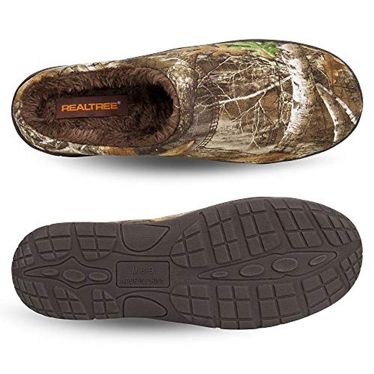 Realtree Men's Clog Slipper House Shoe with Memory Foam Indoor/Outdoor Sole, Camo, Medium