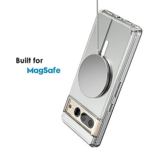 oakxco for Google Pixel 7 Pro Case Clear Magnetic Compatible with Magsafe, Thin Slim Transparent Non Yellowing, Hybrid Soft Silicone Bumper & Hard Plastic Protective Cover for Women, Clear