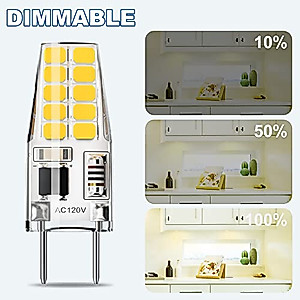 SHINESTAR 12-Pack G8 LED Bulb Dimmable, 120V T4 Bulb 20W, Warm White 3000K, Under Cabinet Light Bulb