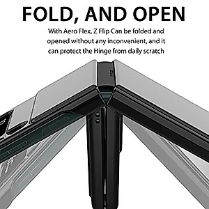 araree AERO Flex Rugged Stylish Cover Compatible with Samsung Galaxy Z Flip 3 5G(2021) Unique Hinge Full Protective (TPU) with Hard Protective Body(PC) Case (Black)
