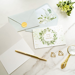 Gooji 4x6 Greenery Thank You Cards with Envelopes (Bulk 20-Pack) Bridal Shower Thank You Cards with Envelopes | Birthday Party, Baby Shower, Weddings, Greeting, Blank Notes, Small Business