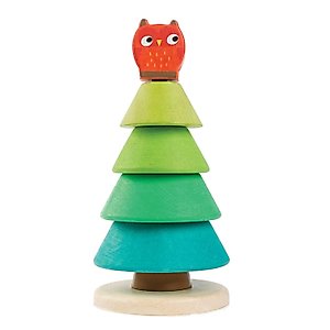 Tender Leaf Toys - Stacking Fir Tree - Wooden Tree Top Sorter and Stacker - Educational Toy for 18m+