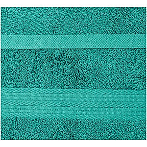 Amazon Basics Fade-Resistant Cotton Hand Towel - 6-Pack, Teal