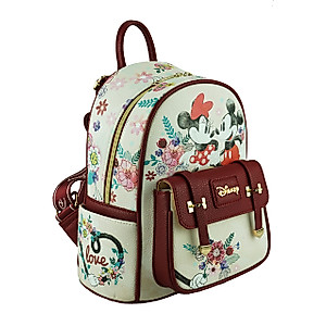 Wondapop Disney Mickey and Minnie Mouse 11" Vegan Leather Fashion Mini Backpack