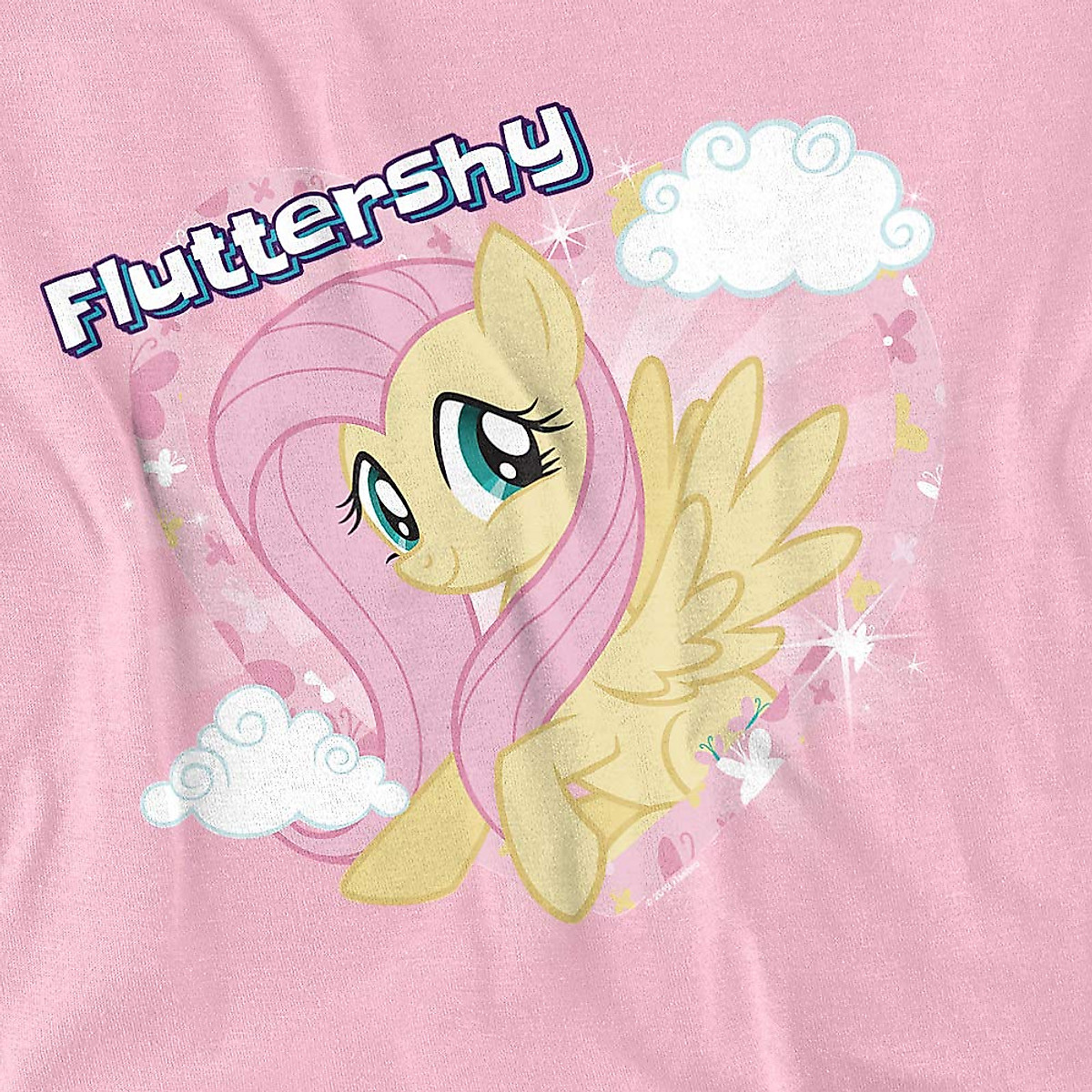 My Little Pony TV Fluttershy Unisex Adult T Shirt for Men and Women, Pink, Small