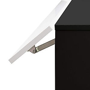 Knocbel Floating TV Shelf, LED Wall Mounted Media Console Cabinet Components Shelves Television Stand, Double Doors with Cable Holes, 110Lbs Weight Capacity, 70.9"L x 16.5"W x 11.8"H (White W/ Black)