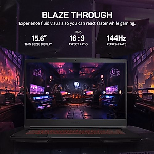 MSI Thin GF63 15.6” FHD 144Hz Gaming Laptop, Intel Core i5-12450H Processor, NVIDIA GeForce RTX 2050, 64GB RAM, 4TB PCIe SSD, Backlit Keyboard, WiFi 6, Black, Win 11 Pro, 128GB Hotface Extension Set