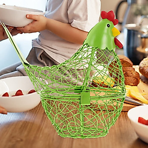Didiseaon Fresh Egg Holder Eggs Gathering Basket Hen Egg Basket Iron Storage Rack Vintage Kitchen Storage Basket Vegetable Basket