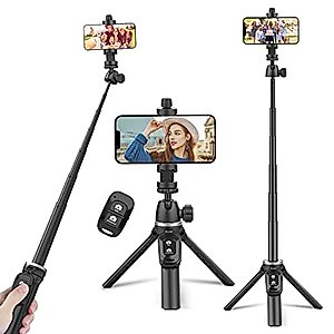 Torjim Selfie Stick Tripod with Remote, 40 inch Extendable Selfie Stick for iPhone, Portable & Lightweight Phone Tripod Compatible with iPhone/Android, Perfect for Selfies/Video Recording/Vlogging