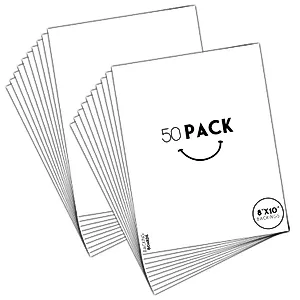 Golden State Art, 8x10 Picture Mat Matte Backerboards for Framing. Pack Contains 50 Backing Boards (White, 50 Pack)