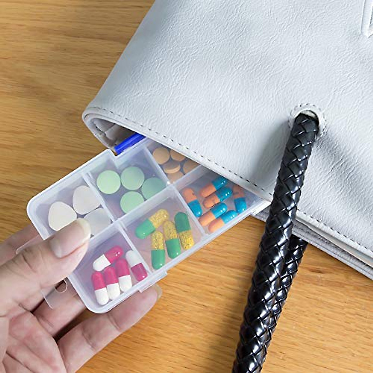 8 Grids Portable Plastic Organizer Container Storage Box,with Adjustable Grid (Thicker 2 pcs)