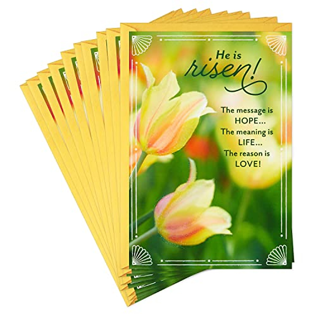 DaySpring Pack of Religious Easter Cards, He is Risen (10 Cards with Envelopes)