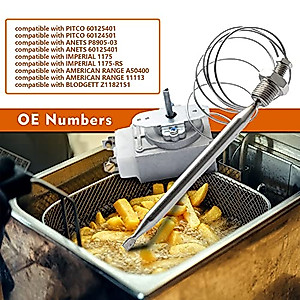 60125401 for Deep Fryer 1175 thermostat compatible with imperial fryer, 1/4" Thread Mpt Stuff Box, RX-1-36 Thermostat compatible with Pitco, 200-400F