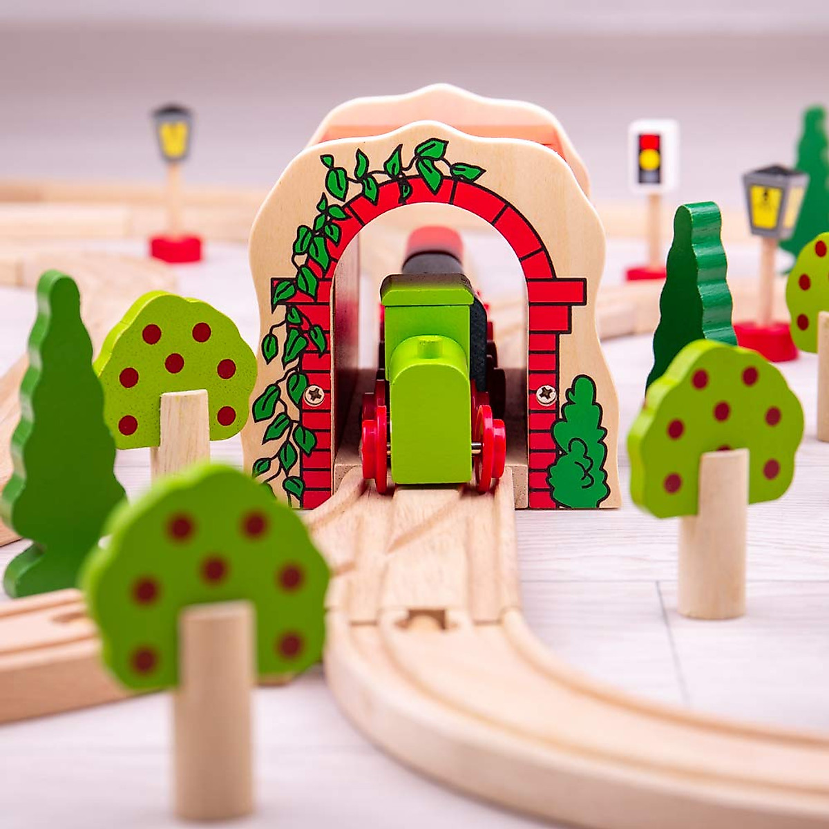 Bigjigs Rail Red Brick Tunnel, Wooden Toys, Train Set, Train Tunnel, Wooden Train Track Accessories, Bigjigs Accessories, Train Toys, Train Tunnel for Kids