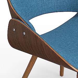 SIMPLIHOME Malden Dining Chair in Blue Linen Look Fabric, 22.8" W x 20.9" D x 30.9" H, Mid-Century Modern Wood Back Chair for Dining Room