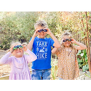 Kicko Pack of 12 Binoculars Toy for Kids - 3.5"x5" Kids Binoculars for Bird Watching and Jungle Pretend Play - Forest Guard Costume - Safari Party Favors and Educational Adventure Gifts for Children