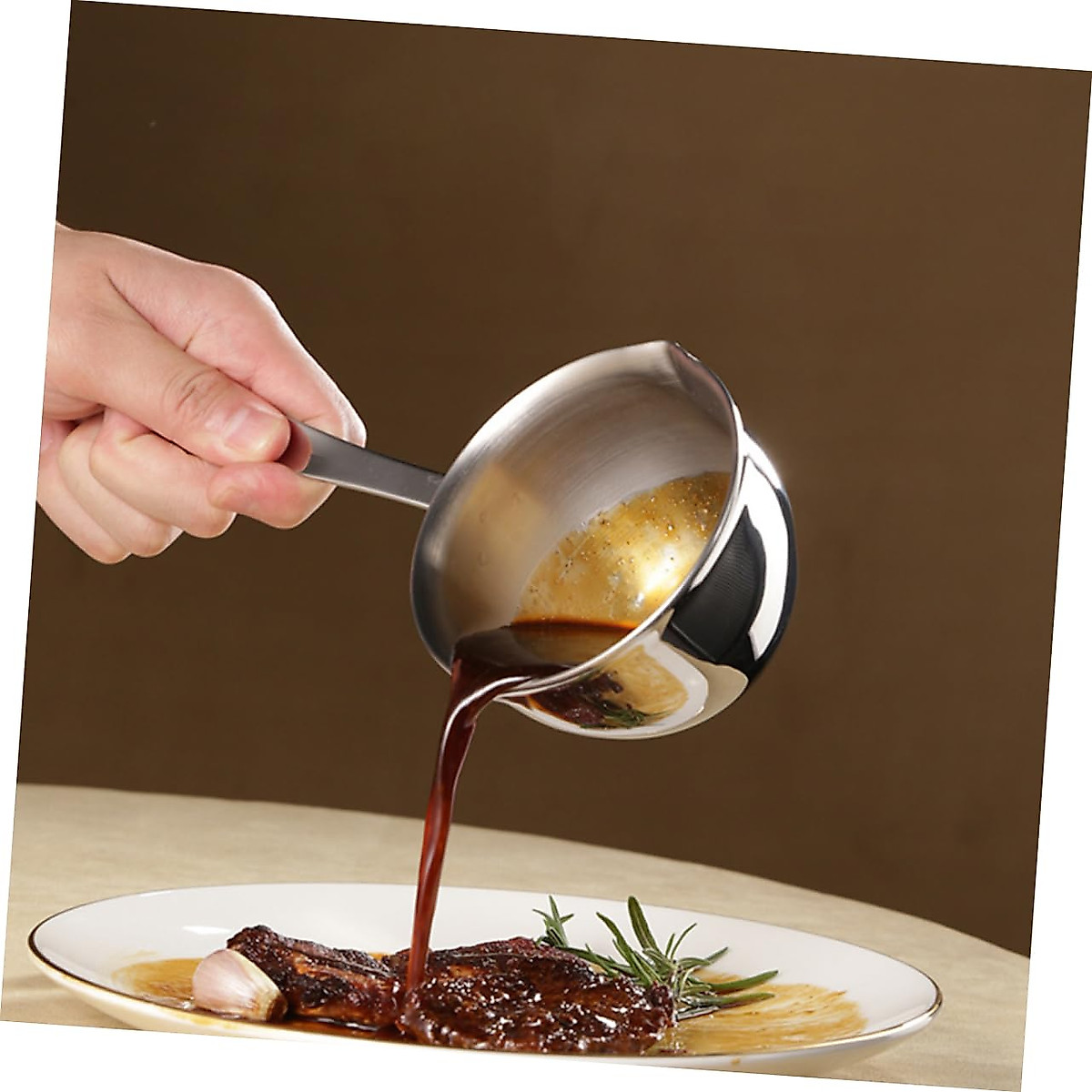 RORPOIR Stainless Steel Boiler Pot for Melting Butter Chocolate and Cheese Versatile Kitchen Oil Heating Bowl with Strainer and Frying Basket for Efficient Cooking and Oil Filtering