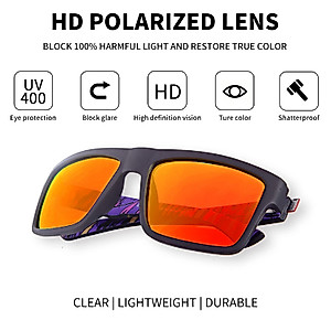 Tramean Retro Polarized Sunglasses for Men and Women Classic Vintage Square Sun Glasses UV400 Protection,2 Pack