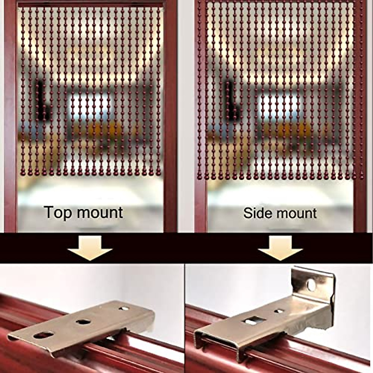 LEOSXA Natural Wood Beaded Curtains for Doorway,Doorway Room Divider Door Curtain,Wall Hanging Home Divider,Partition Door Beads Curtain Fly Screen Panel,for Room Hallway,Custom (36 stran