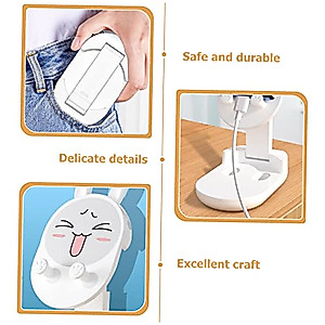 Mikikit Rabbit Ear Phone Holder Car Tablet Mount Tablet Mount for Car Desktop Tablet Stand Portable Phone Bracket Tablet Stand for Desk Car Cellphone Holder Telescopic Pp Telephone White