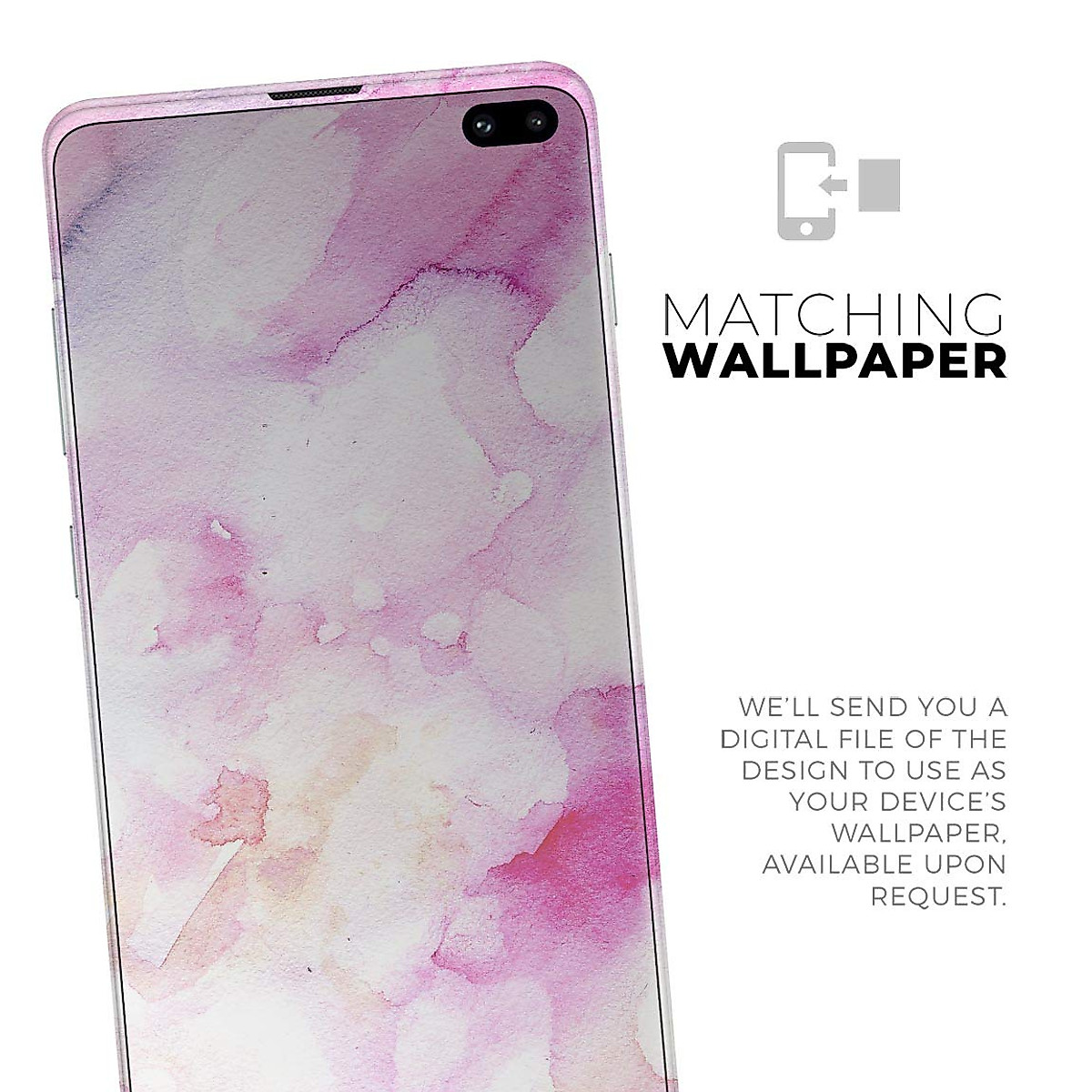DesignSkinz Pink 32 Absorbed Watercolor Texture Protective Vinyl Decal Wrap Skin Cover Compatible with The Samsung Galaxy S20 (Screen Trim & Back Glass Skin)