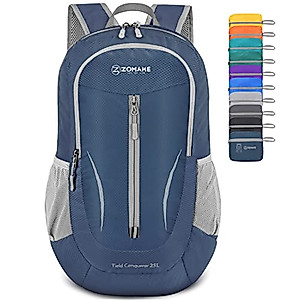 ZOMAKE Ultra Lightweight Packable Backpack 25L - Foldable Hiking Backpacks Water Resistant Small Folding Daypack for Travel(Navy Blue)