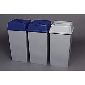 Rubbermaid Commercial Products Untouchable Container Trash Can/Wastebasket Lid, Gray, Square Swing Top, Compatible with 35/50 Gallon Untouchable Square Containers