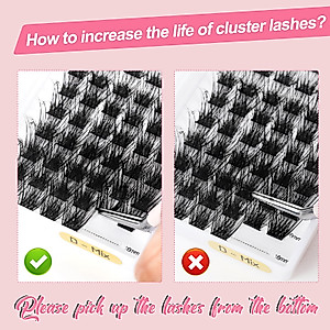 DIY Eyelash Extensions 78pcs Crislashes Mixed Eyelash Clusters 8-16mm D Curl Volume DIY Cluster Eyelash Extensions for Home Use(H-D Curl Mix8-16mm)