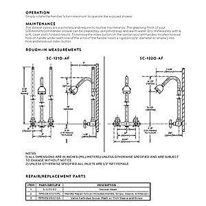 Speakman SC-1220-AF Commander Vandal Resistant Industrial Exposed Shower with Cross Handles – 2 Handle Shower Faucet with Hot & Cold Water Indexing, Polished Chrome