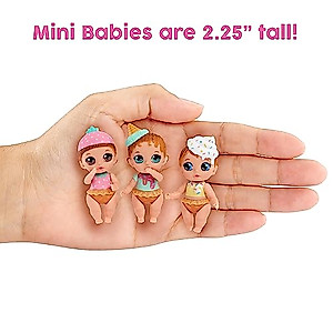 BABY born Surprise Mini Babies Series 6 - Unwrap Surprise Twins or Triplets Collectible Baby Dolls, Sweets-Theme, Includes Soft Swaddle, Molded Diaper Bag Package for On-the-Go Play, Kids Ages 4 & Up